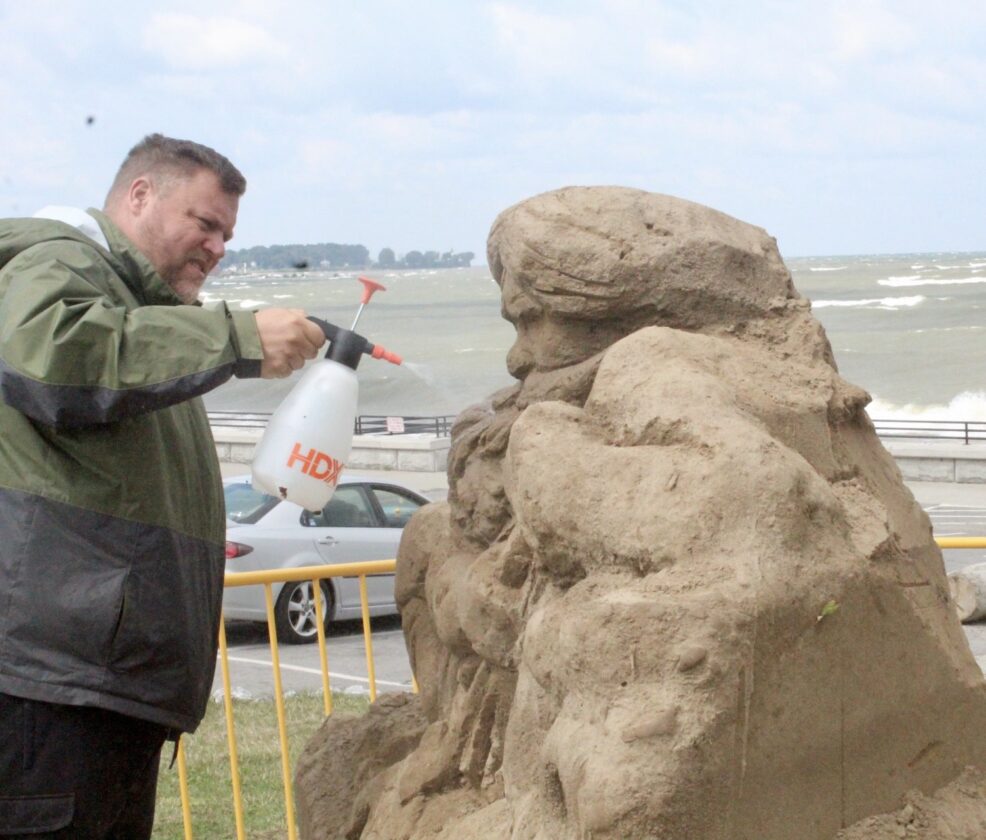 Weathering creativity Winds force sculptor to adapt in crafting Neptune ...